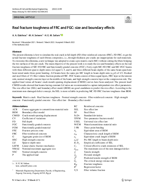 (PDF) Real fracture toughness of FRC and FGC: size and boundary effects