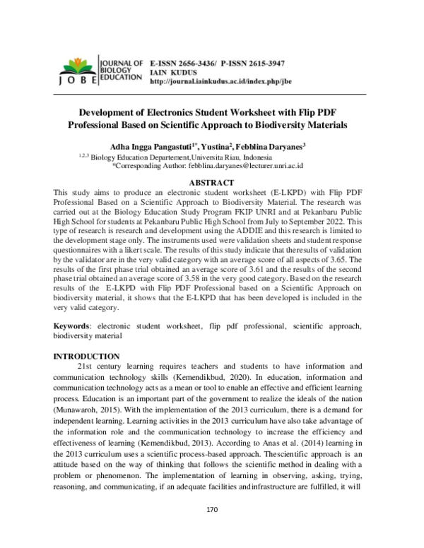 (PDF) Development of Electronics Student Worksheet with Flip PDF ...