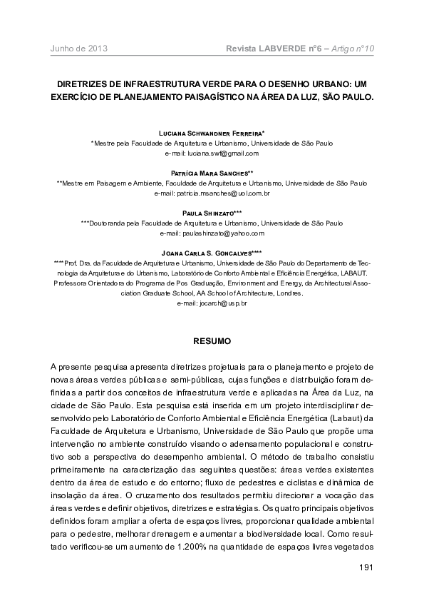 (PDF) Diretrizes de infraestrutura verde para o desenho urbano: um ...
