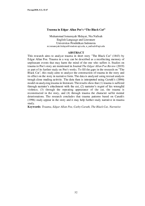 (PDF) Trauma in Edgar Allan Poe’s “The Black Cat”