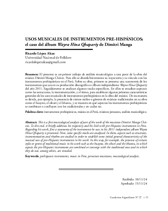 (PDF) Usos musicales de instrumentos prehispánicos: el caso del álbum ...