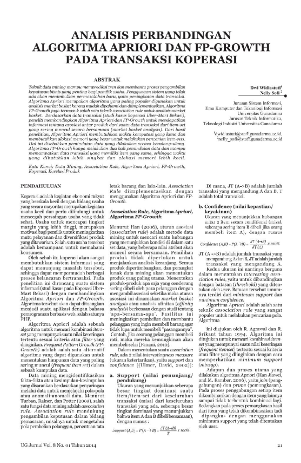 (PDF) Analisis Perbandingan Algoritma Apriori Dan FP-Growth Pada ...