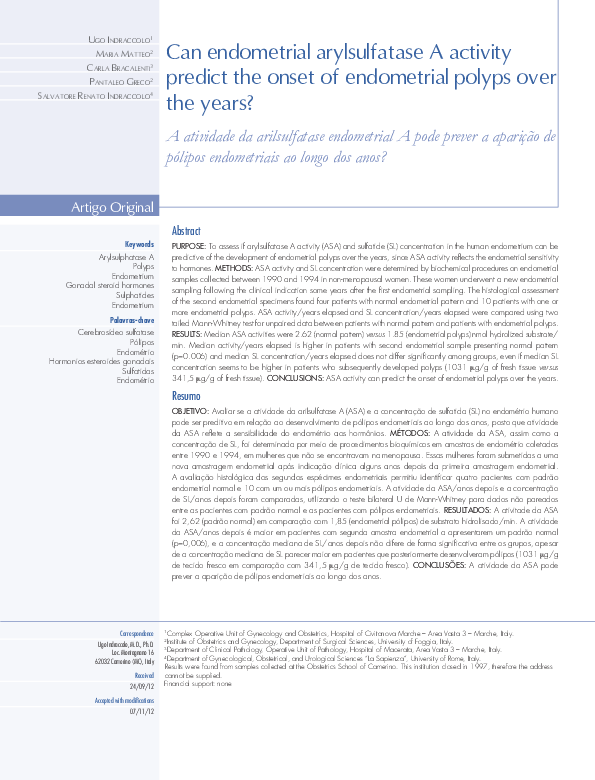 (PDF) Can endometrial arylsulfatase A activity predict the onset of ...