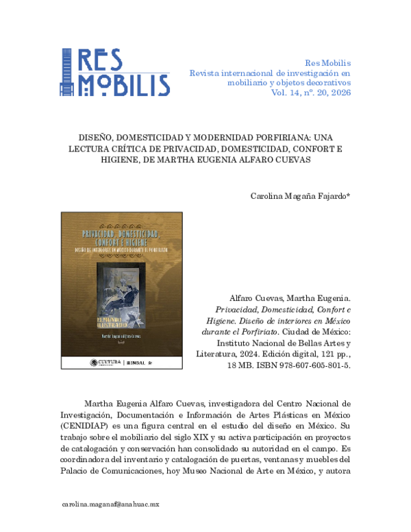 (PDF) DISEÑO, DOMESTICIDAD Y MODERNIDAD PORFIRIANA: UNA LECTURA CRÍTICA ...
