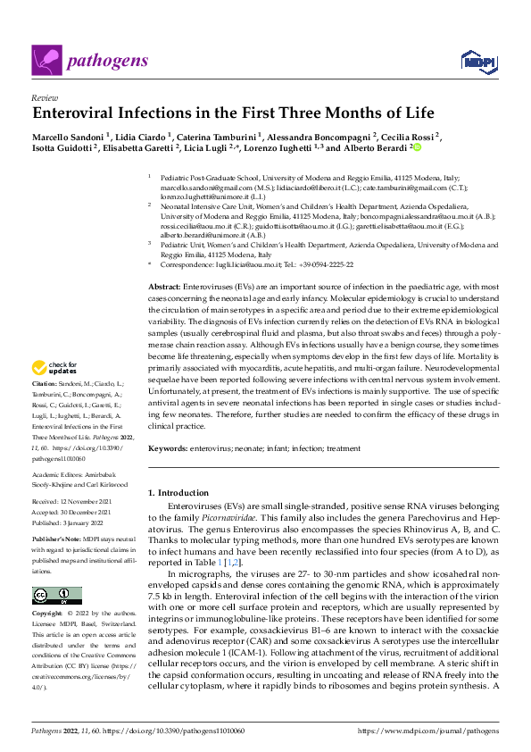 (PDF) Enteroviral Infections in the First Three Months of Life