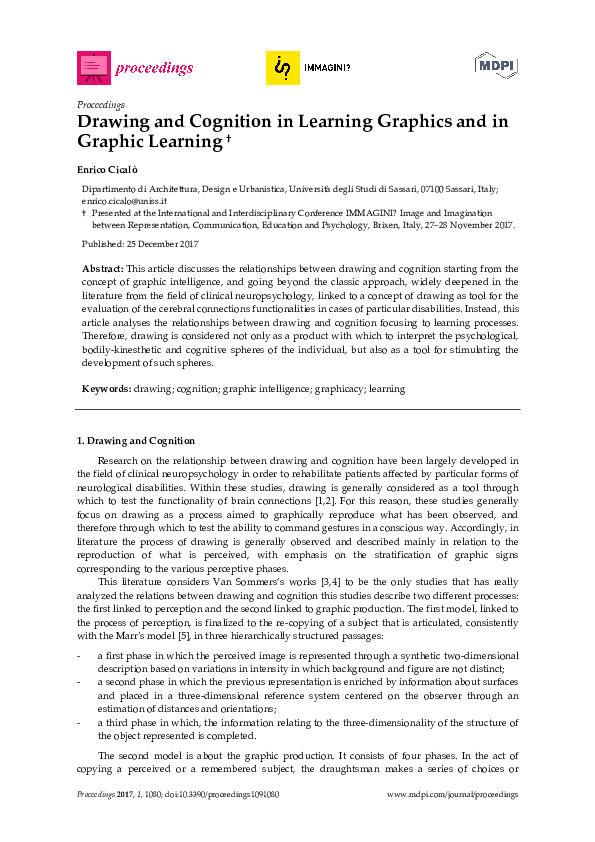 (PDF) Drawing and Cognition in Learning Graphics and in Graphic Learning
