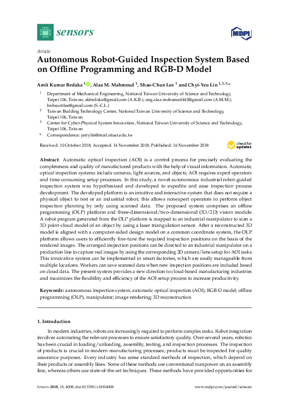 (PDF) Autonomous Robot-Guided Inspection System Based on Offline ...