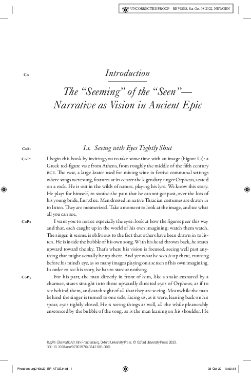 (PDF) The “Seeming” of the “Seen”—Narrative as Vision in Ancient Epic