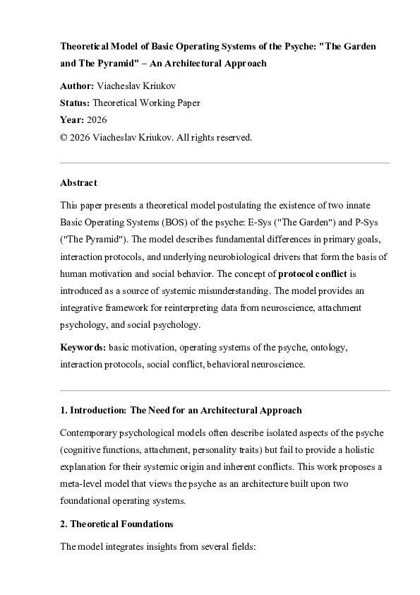 (PDF) Basic Operating Systems of the Psyche (BOS): "The Garden and The ...