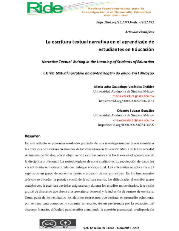 (PDF) La escritura textual narrativa en el aprendizaje de estudiantes ...