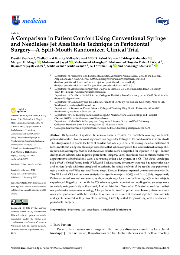 (PDF) A Comparison in Patient Comfort Using Conventional Syringe and ...