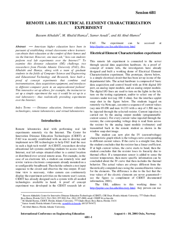 (PDF) Remote labs: Design and implementation issues