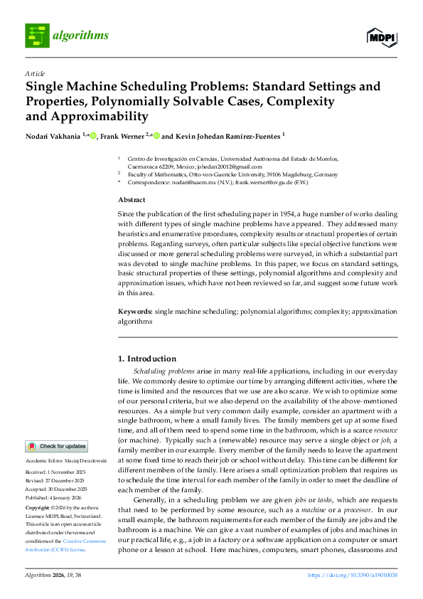 (PDF) Single Machine Scheduling Problems: Standard Settings and ...