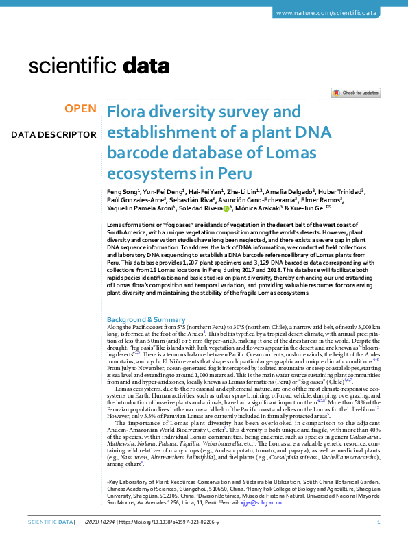(PDF) Flora diversity survey and establishment of a plant DNA barcode ...