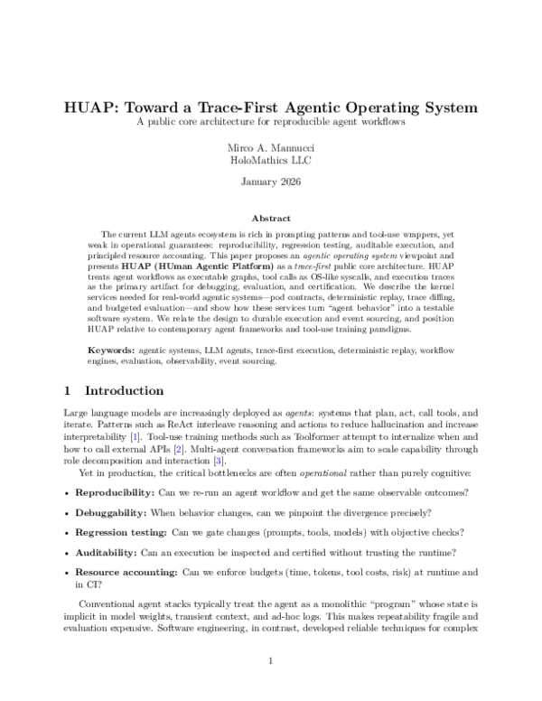 (PDF) HUAP: Toward a Trace-First Agentic Operating System A public core ...