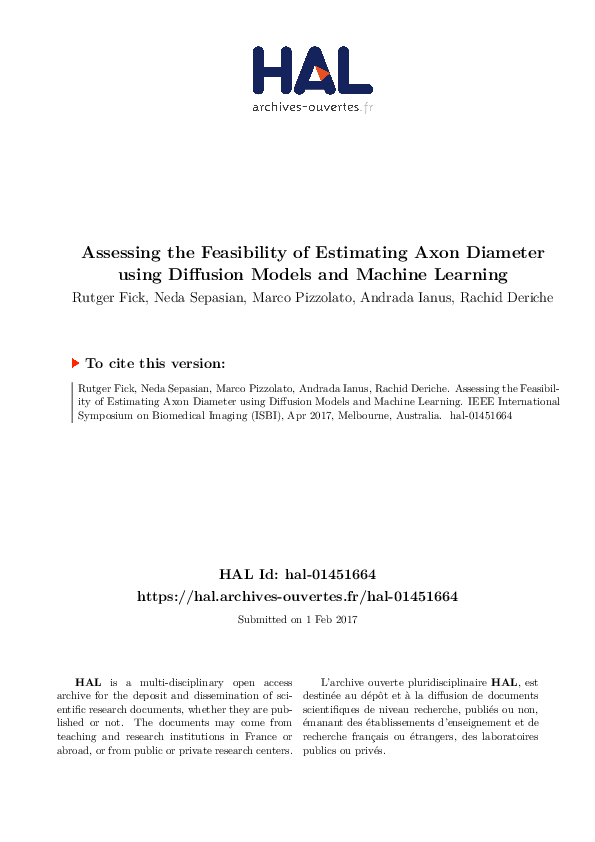(PDF) Assessing the feasibility of estimating axon diameter using ...