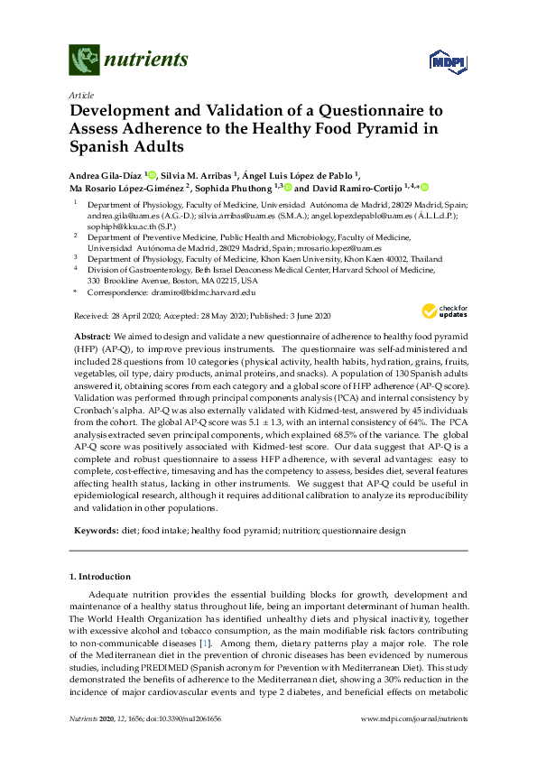 (PDF) Development and Validation of a Questionnaire to Assess Adherence ...