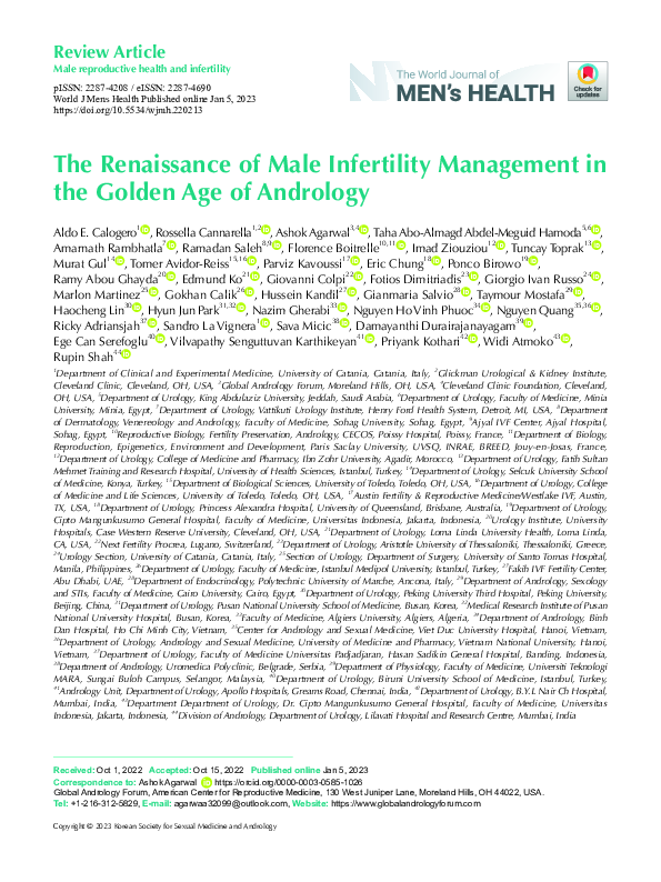 (PDF) The Renaissance of Male Infertility Management in the Golden Age ...