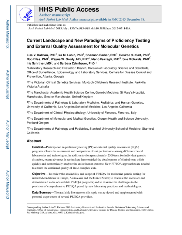 (PDF) Current Landscape and New Paradigms of Proficiency Testing and ...