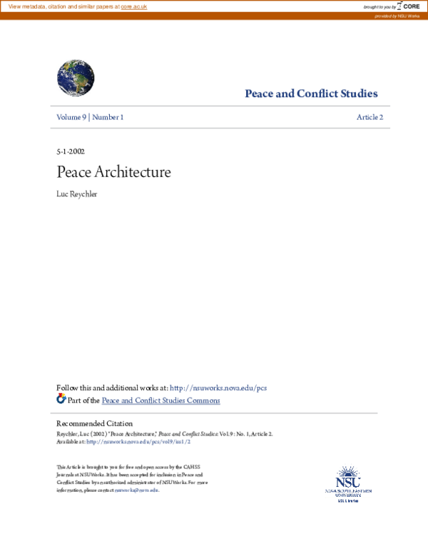 (PDF) Peace Architecture