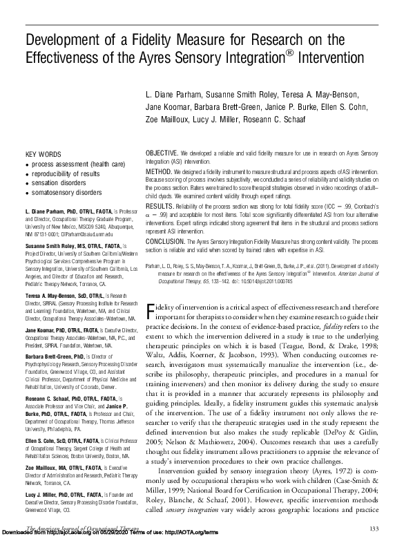 (PDF) Development of a Fidelity Measure for Research on the ...