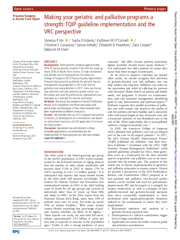 (PDF) Making your geriatric and palliative programs a strength: TQIP ...