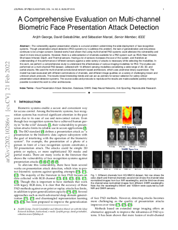 (PDF) A Comprehensive Evaluation on Multi-channel Biometric Face ...