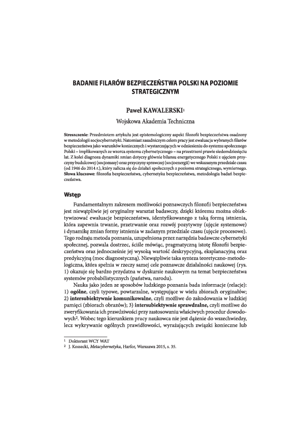(PDF) Studying the Pillars of Poland's Security on the Strategic Level