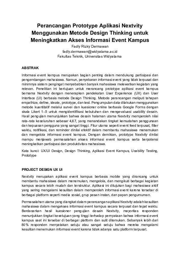 (PDF) Perancangan Prototype Aplikasi Nextvity Menggunakan Metode Design ...