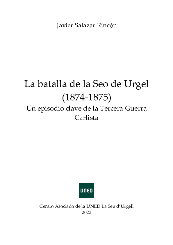(PDF) La batalla de la Seo de Urgel (1874-1875). Un episodio clave de ...