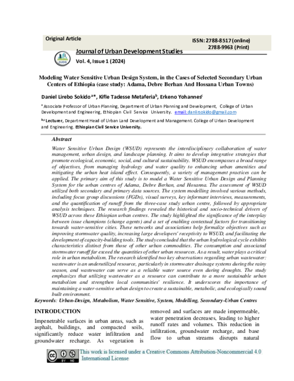 (PDF) Modeling Water Sensitive Urban Design System, in the Cases of ...