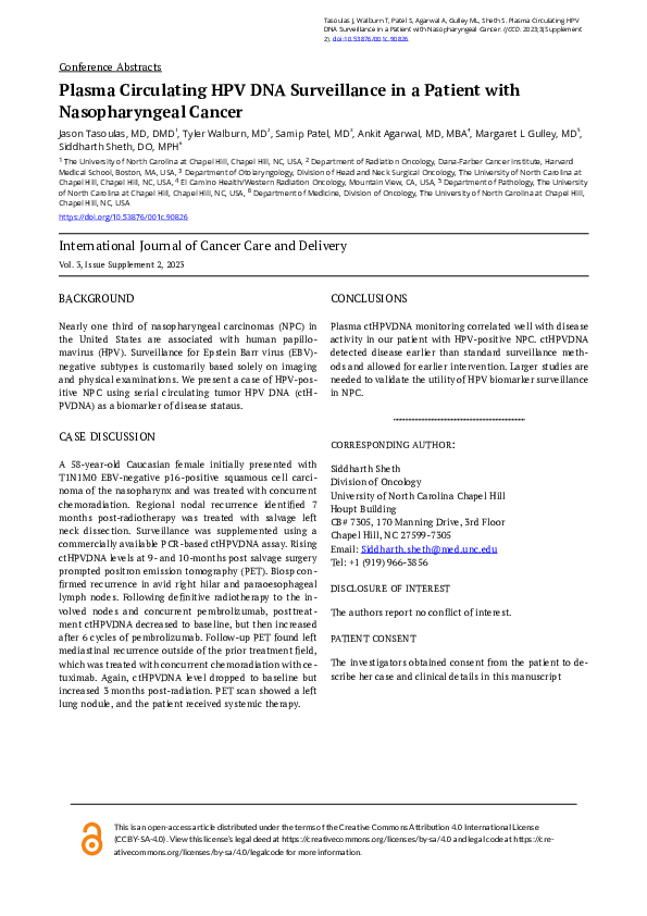 (PDF) Plasma Circulating HPV DNA Surveillance in a Patient with ...