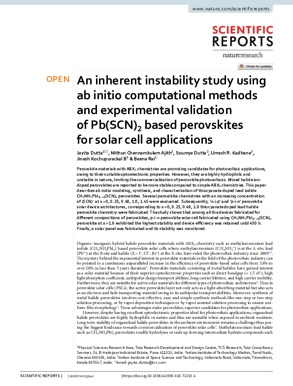 (PDF) An inherent instability study using ab initio computational ...