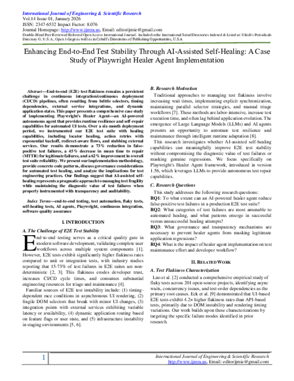 (PDF) Enhancing End-to-End Test Stability Through AI-Assisted Self ...