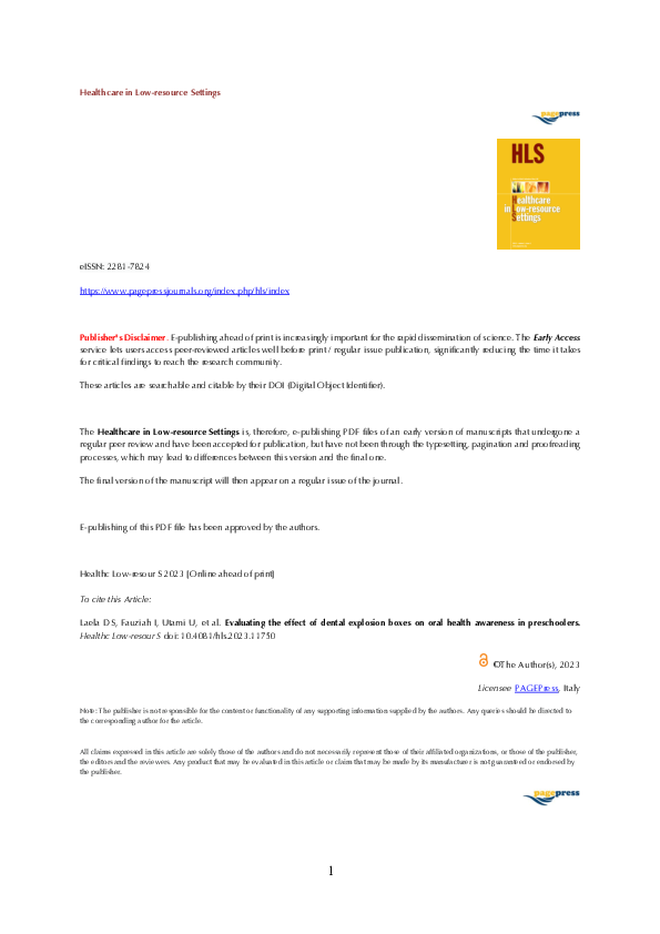 (PDF) Evaluating the effect of dental explosion boxes on oral health ...