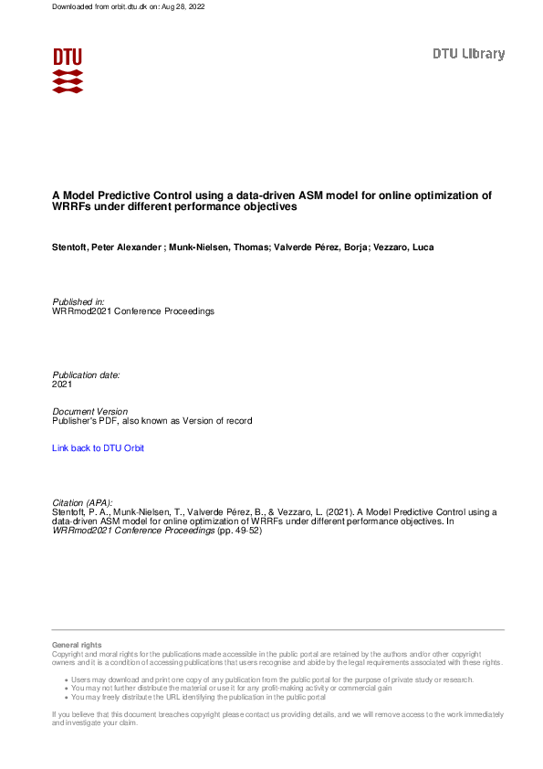 (PDF) A Model Predictive Control using a data-driven ASM model for ...
