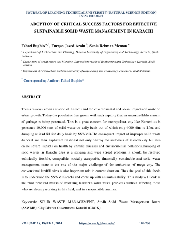 (PDF) ADOPTION OF CRITICAL SUCCESS FACTORS FOR EFFECTIVE SUSTAINABLE ...
