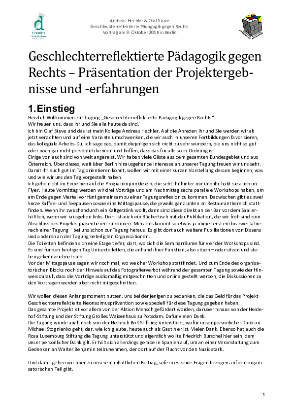 (PDF) Geschlechterreflektierte Pädagogik gegen Rechts – Präsentation ...