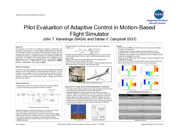 (PDF) Pilot Evaluation of Adaptive Control in Motion-Based Flight Simulator
