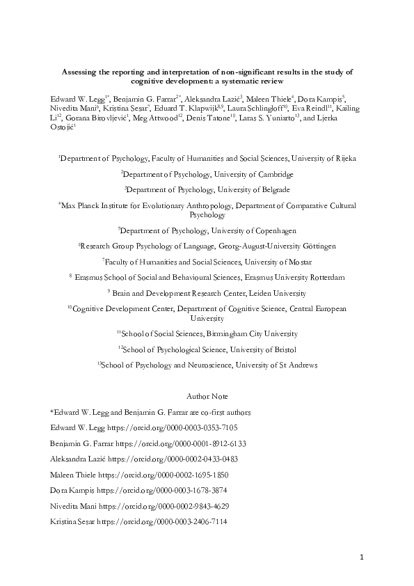 (PDF) Assessing the reporting and interpretation of non-significant ...