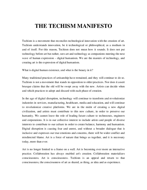 (PDF) Techism Manifesto