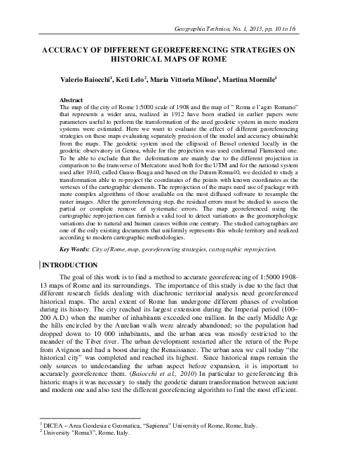 (PDF) Accuracy of Different Georeferencing Strategies on Historical ...