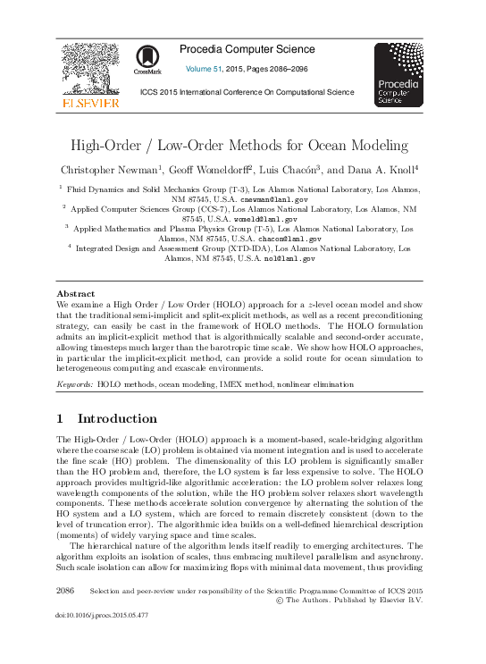 (PDF) High-Order/Low-Order Methods for Ocean Modeling