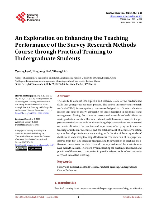 (PDF) An Exploration on Enhancing the Teaching Performance of the ...