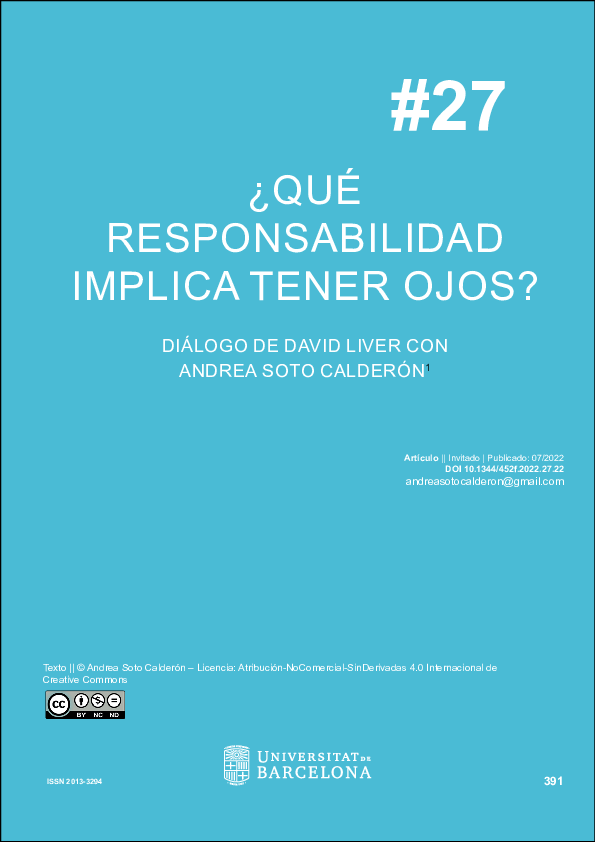 (PDF) ¿Qué responsabilidad implica tener ojos? Diálogo de David Liver ...