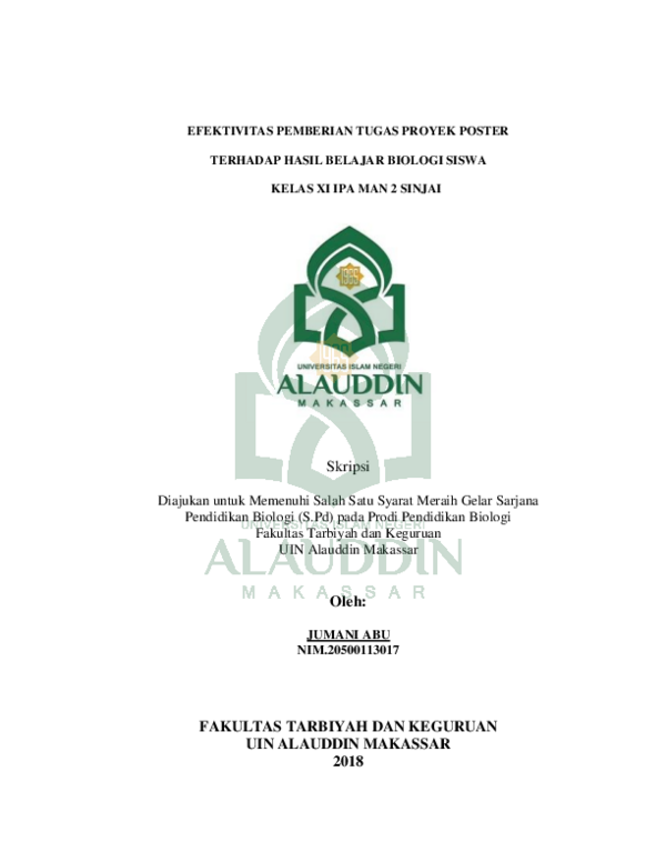 (PDF) Efektivitas Pemberian Tugas Proyek Poster terhadap Hasil Belajar ...
