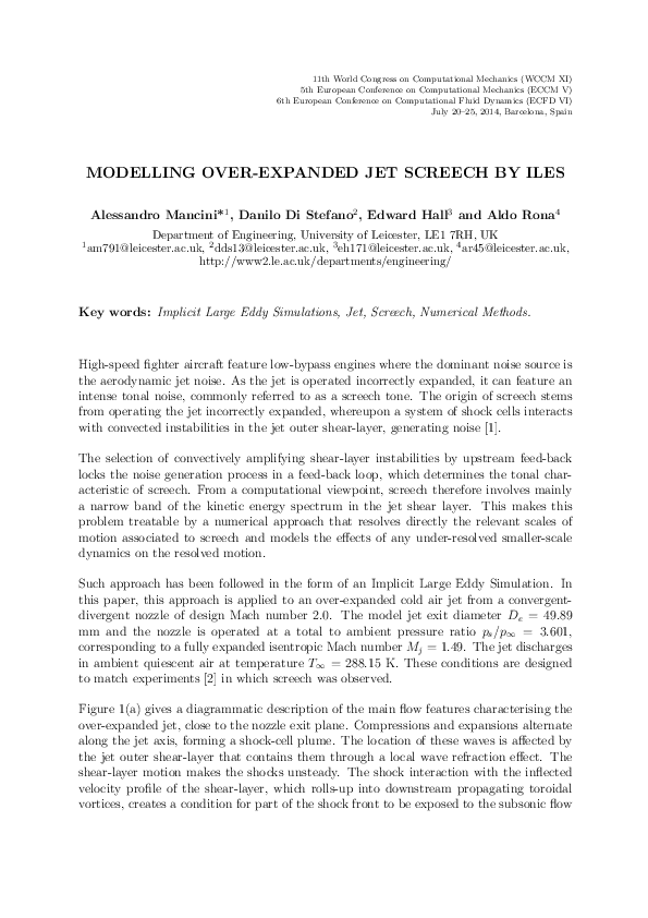 (PDF) Modelling Over-Expanded Jet Screech by Iles