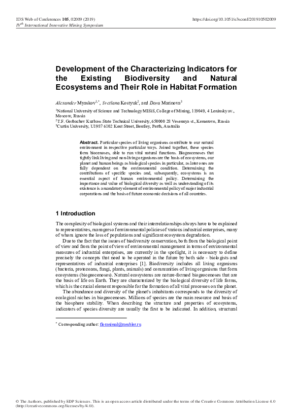 (PDF) Development of the Characterizing Indicators for the Existing ...