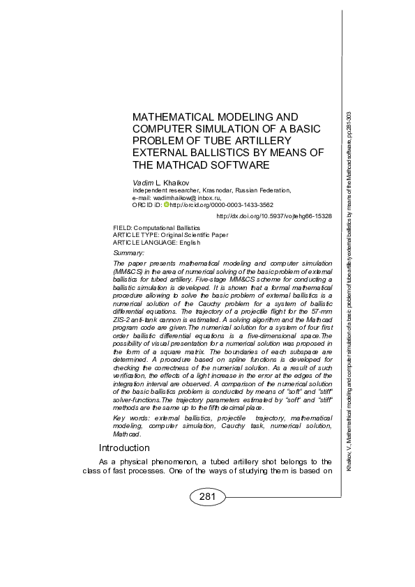 (PDF) Mathematical modeling and computer simulation of a basic problem ...