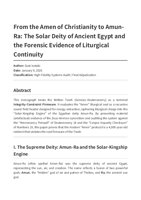 (PDF) From the Amen of Christianity to Amun-Ra: The Solar Deity of ...